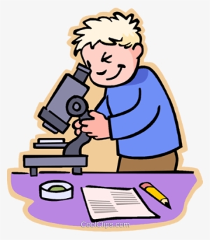 Boy Looking Through Microscope Royalty Free Vector - Optics Science PNG ...