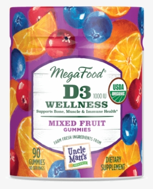 Megafood Gummy D3 1000 Iu Mixed Fruit 90 Gummies - Kid's One Daily (60 ...