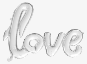 Love Script Balloon - Silver PNG Image | Transparent PNG Free Download ...