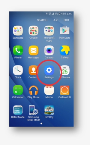 Go To Setting In The Main Menu - Samsung Galaxy J5 2016 Menu PNG Image ...