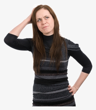 Thinking Girl Woman Sticker - Woman Thinking Png PNG Image ...