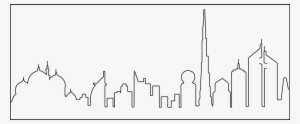 Image Skyline - Line Art Graphic Design PNG Image | Transparent PNG ...