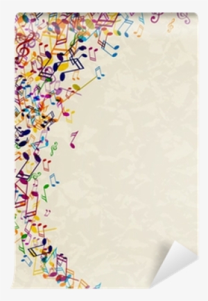 Vector Abstract Background With Colorful Music Notes - Music PNG Image ...