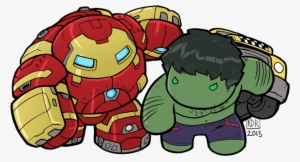 Lil Hulkbuster V Hulk - Iron Man Hulkbuster Chibi PNG Image ...