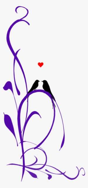 Love Birds On A Branch Clip Art At Clker - Love Birds Clipart Purple ...