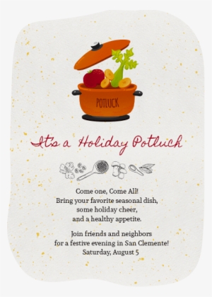 It's A Holiday Potluck - Christmas Party Invites Potluck PNG Image ...