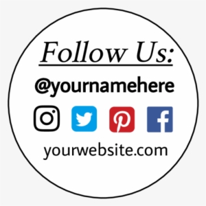 "follow Us" Social Network Themed Editable Label Design - Follow Us On ...