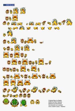 Bowser Sprites Png - Smbz Bowser Sprite Sheet PNG Image | Transparent ...