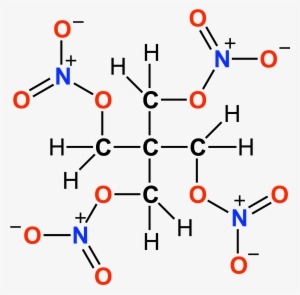Petn Structural Formula 2d Colour Coded - Chemistry PNG Image ...