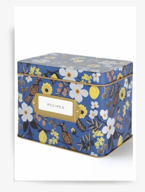 Capri Tin Recipe Card Box - Rifle Paper Co Recipe Box PNG Image ...