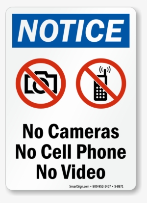 Notice No Security Sign - Smartsign Notice - No Cameras No Cell Phone ...
