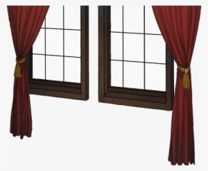 Window With Red Curtain - Window With Red Curtains Png PNG Image ...