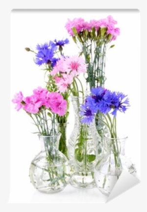 Beautiful Summer Flowers In Vases, Isolated On White - Flower PNG Image ...