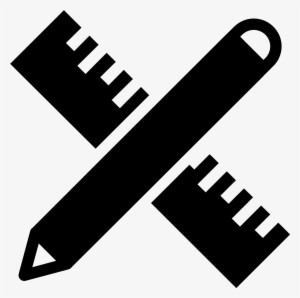 The Icon Has Two Shapes That Cross Each Other - Pencil And Ruler Vector ...