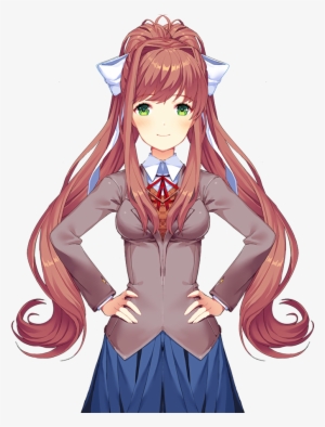 "pretty " Pose Monika - Doki Doki Literature Club Monika Sprites PNG ...
