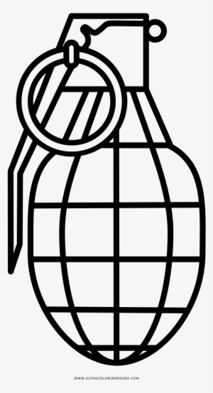 Hand Grenade Coloring Page - Line Art PNG Image | Transparent PNG Free ...