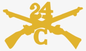 Golden Crossed Rifles With A C Below And 24 Above The - Rifle PNG Image ...