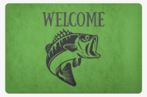 Largemout Bass Welcome Door Mat Green - Free Bass Fish Svg PNG Image ...
