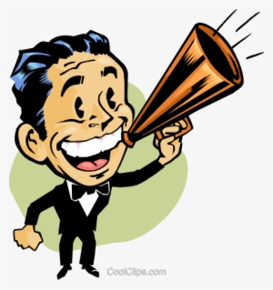 Man Making Announcements Royalty Free Vector Clip Art - Announcement ...