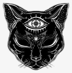 Eye Illuminati Cat Blackcat Blackandwhite Freetoedit - Cat With Third ...