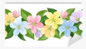 Vector Horizontal Seamless Background With Colorful - Flower PNG Image ...