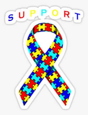 "autism Awareness Ribbon" Stickers By Adamcampen - Awareness Ribbon PNG ...