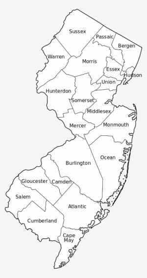 An Enlargeable Map Of The 21 Counties Of The State - New Jersey With ...