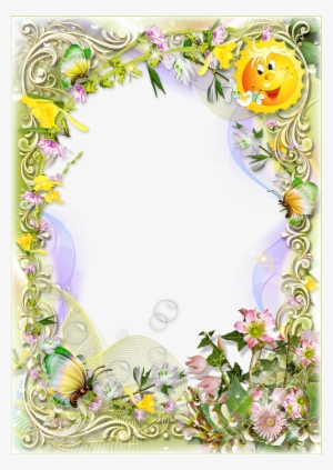 Childrens Photo Frame With The Sun - Picture Frame PNG Image ...
