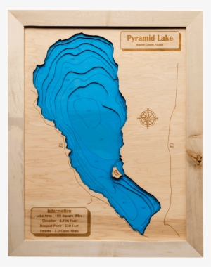Pyramid Lake 3d Map 26" X 20" - Pyramid Lake Topograph PNG Image ...