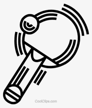 Ping Pong Paddle Royalty Free Vector Clip Art Illustration - Line Art ...