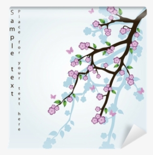 Abstract Background With Sakura Branch Wall Mural • - Sakura Branch PNG ...