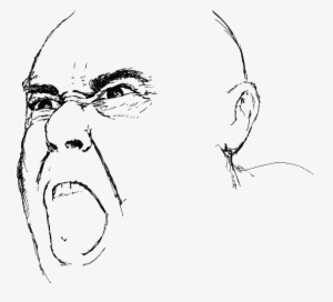 Ink Sketch Of A Man's Face, Screaming - Sketch PNG Image | Transparent ...