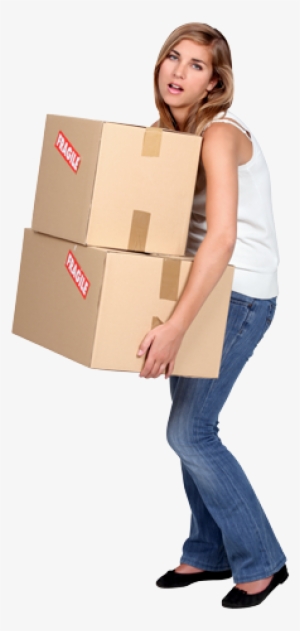 Not Too Heavy - Woman Lifting Heavy Box PNG Image | Transparent PNG ...