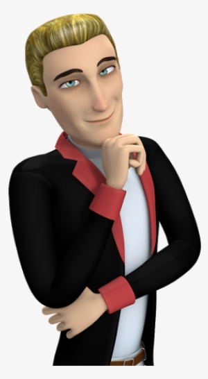 Handsome Charming Blond Man - 3d Cartoon Character Png PNG Image ...