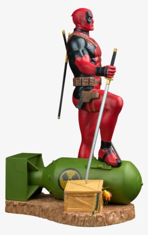 Deadpool On Atom Bomb 1/6th Scale Statue - Deadpool Bomb PNG Image ...