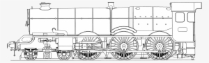 Autocad Drawing Of A Great Western King - Steam Locomotive PNG Image ...