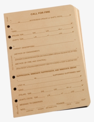 Call For Fire Loose Leaf - Call For Fire Sheet Army PNG Image ...