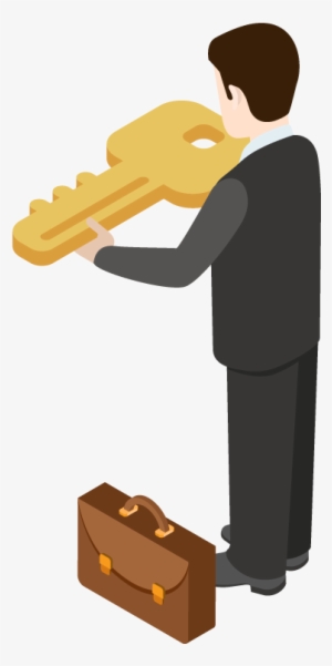 Cartoon Businessman Hold A Key To Success - Key To Success Cartoon ...