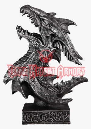 Snarling Dragon Head Pedestal Statue - Statue PNG Image | Transparent ...