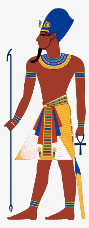 Pharaoh With Blue Crown - Ancient Egyptian Gods Clothing PNG Image ...