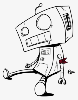 Robot Clipart Line Drawing - Dead Robot PNG Image | Transparent PNG ...
