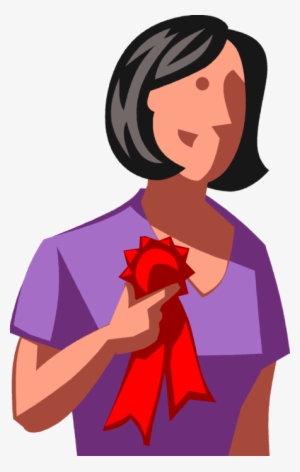 Vector Illustration Of Businesswoman Receives First - Cartoon PNG Image ...