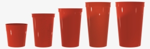 All Cups Red Ps Sizes Lineup Red - Different Size Plastic Cups PNG ...