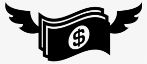 Dollars Money Bills Paper With Wings Vector - Money With Wings Icon PNG ...