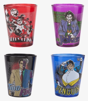 Batman Villains Four Piece Shot Glass Set - Shot Glass PNG Image ...