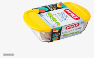 Pyrex 3 Piece Cook And Store Storage Set Yellow - Set Of 2 Glass ...