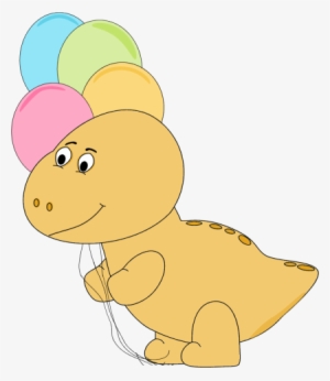 Dinosaur With Balloons - Cute Dinosaur With Balloons PNG Image ...