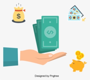 Beautiful Cartoon Cute Flat Money Financial Finance, - Portable Network ...