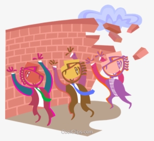 Holding Up A Brick Wall Royalty Free Vector Clip Art - Cartoon Holding ...