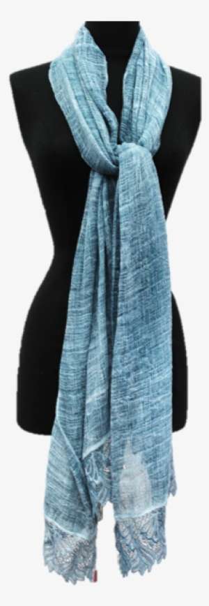 Crochet Lace Trim Scarf -blue - Scarf PNG Image | Transparent PNG Free ...